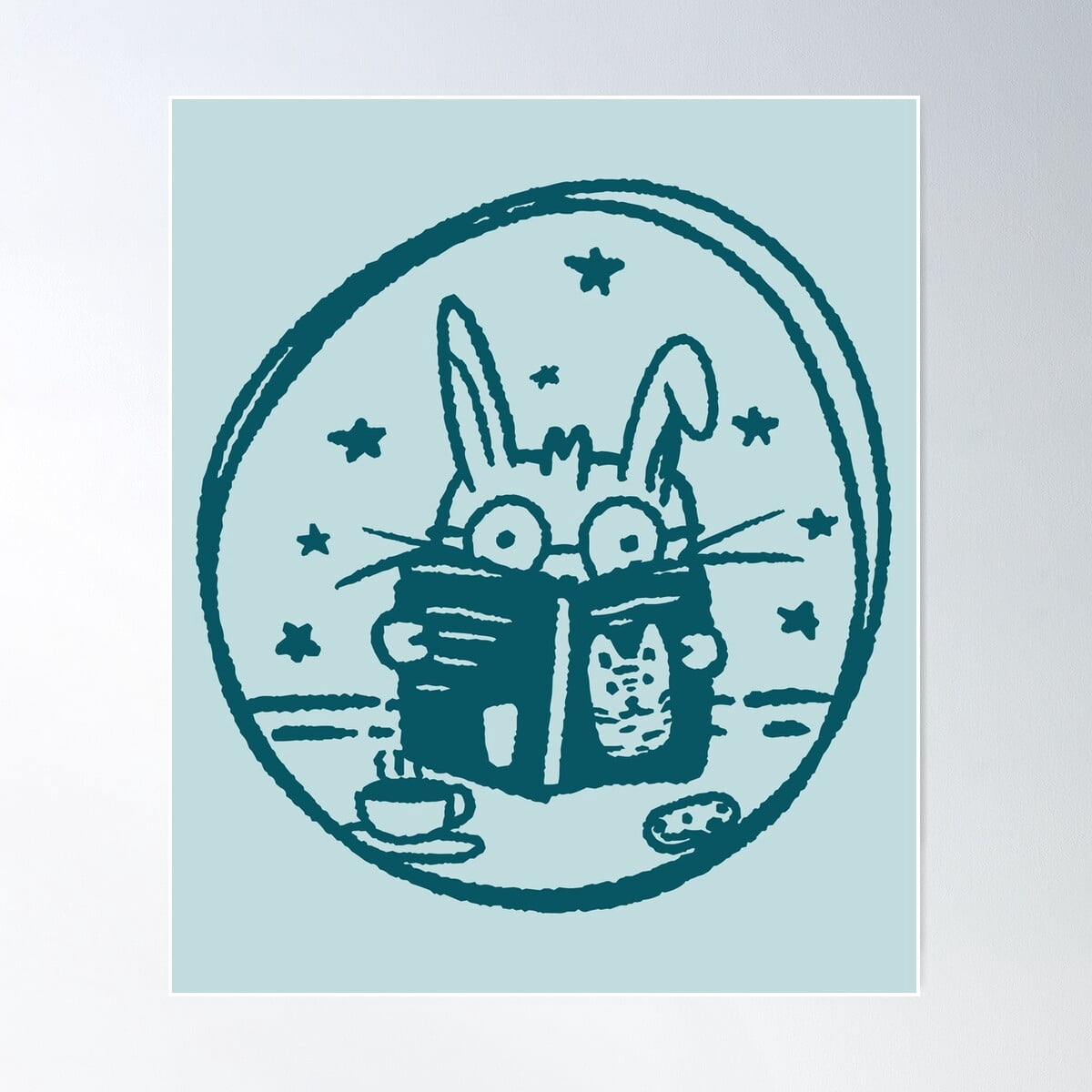 Kna Prints - 1 Pc Poster Rabbit Reading Is My Valentine, UNFRAMED-16x24 ...