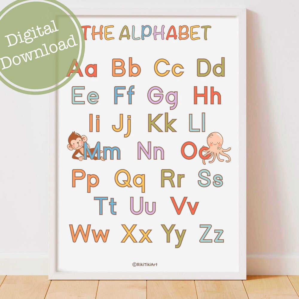 Kna Prints - 1 Pc Poster Rainbow Abc Poster Printable Nursery Wall Art ...