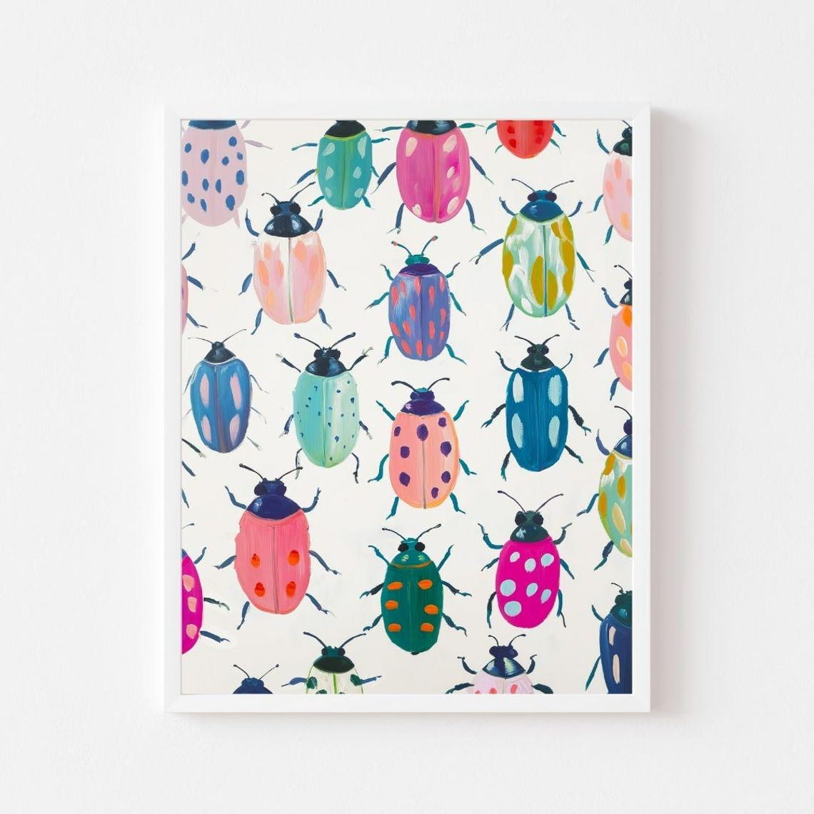 Kna Prints - 1 Pc Poster Rainbow Beetles Painting Colorful Insect Playroom Wall Art Print Kid'S ...