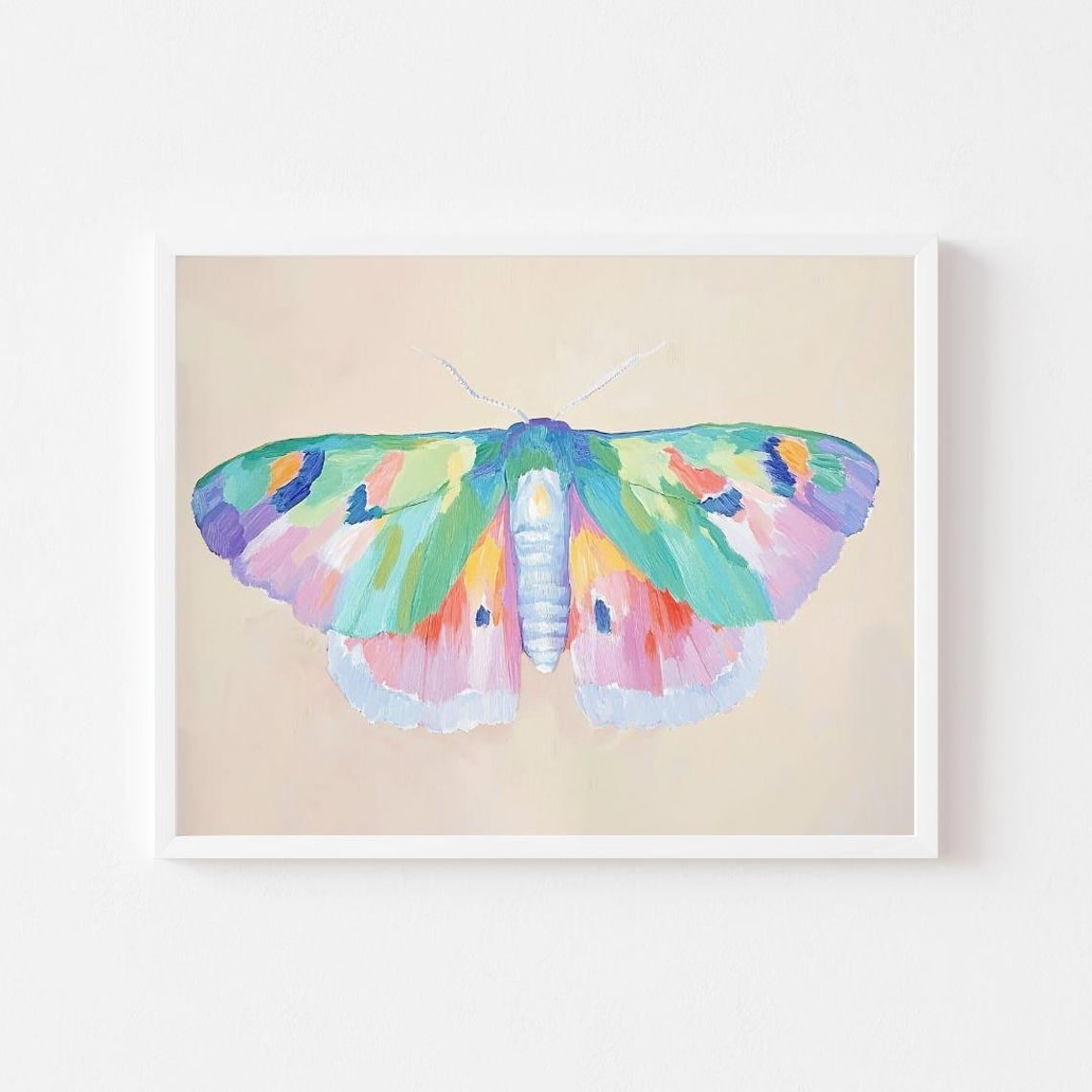 Kna Prints - 1 Pc Poster Rainbow Moth Painting Colorful Insect Wall Art ...