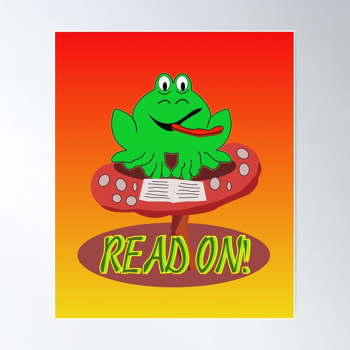 Kna Prints - 1 Pc Poster Read On Frog, UNFRAMED-8x12 - Walmart.com