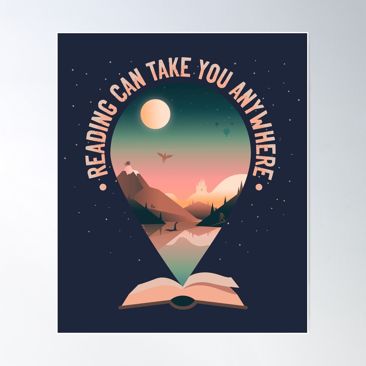 Kna Prints - 1 Pc Poster Reading Can Take You Anywhere Book Reading ...