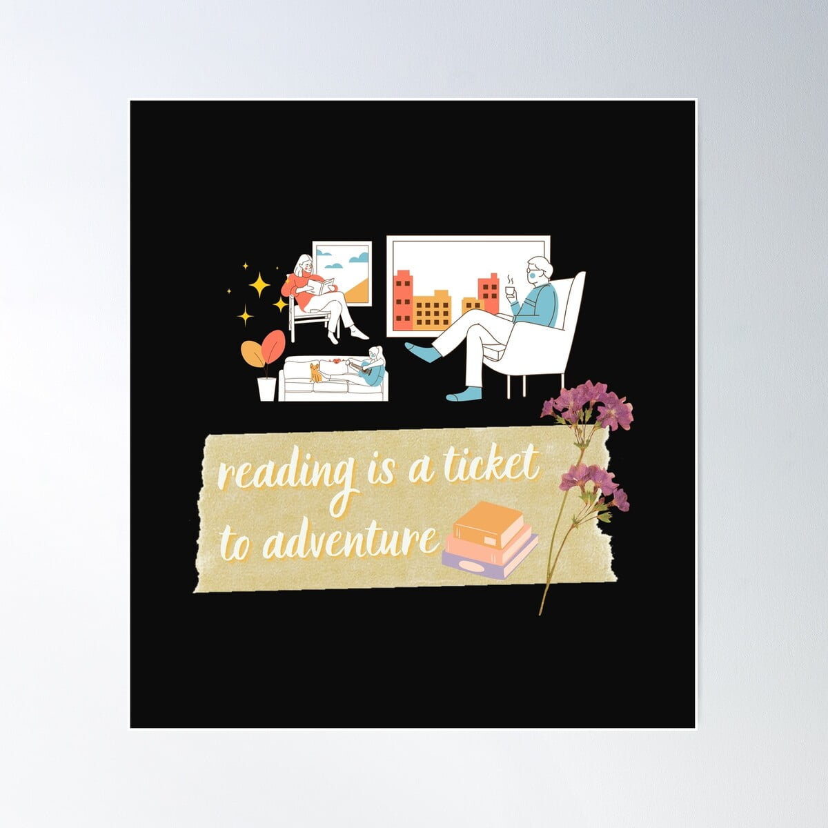 Kna Prints - 1 Pc Poster Reading Is A Ticket To Adventure Reading Is A ...