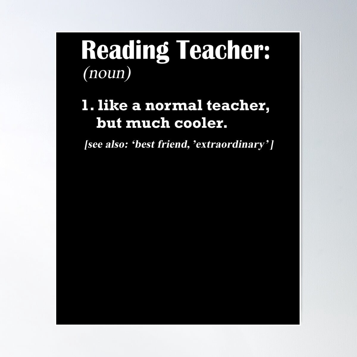 Kna Prints - 1 Pc Poster Reading Teacher Definition, UNFRAMED-12x18 ...