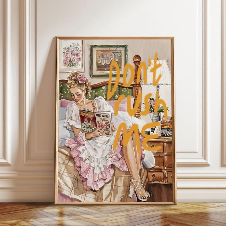 Kna Prints - 1 Pc Poster Reading Woman Art Print Retro Feminine Wall ...