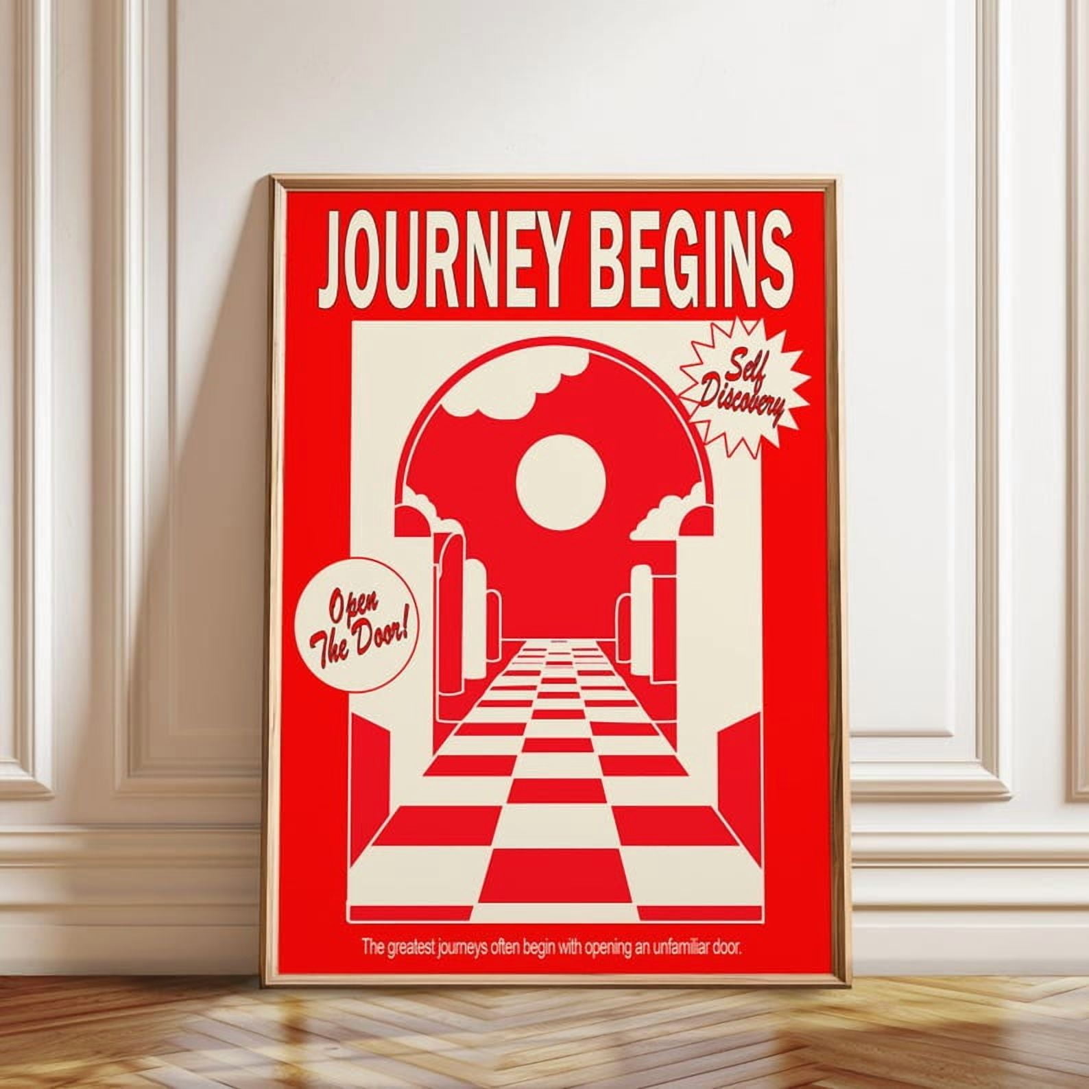 Kna Prints - 1 Pc Poster Red Arch Pathway Minimalistjourney Begins Art ...