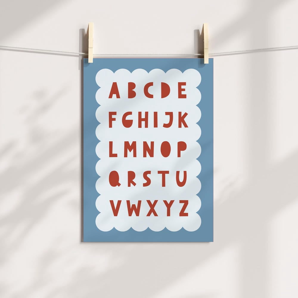 Kna Prints - 1 Pc Poster Red & Blue Abc Print | Kids Boys Playroom ...
