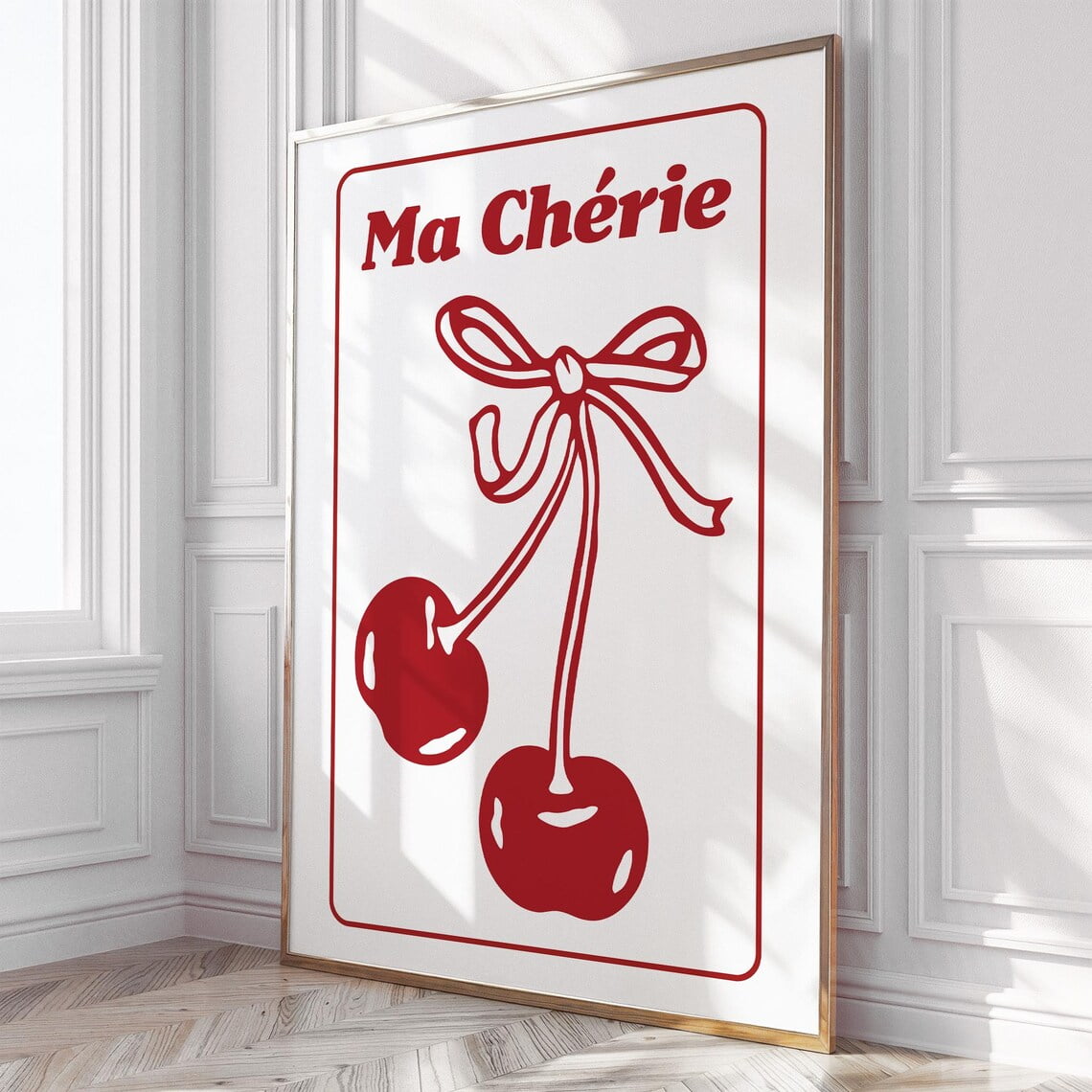 Kna Prints - 1 Pc Poster Red Cherry , Ma Cherie Coquette Wall Art, Cute ...