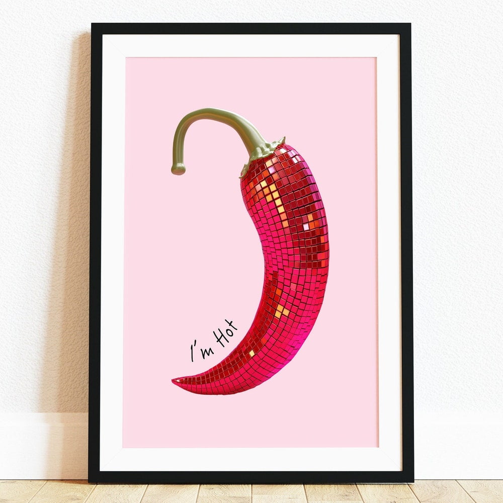 Kna Prints - 1 Pc Poster Red Disco Ball Chilli Pepper Prints, I'M Hot ...