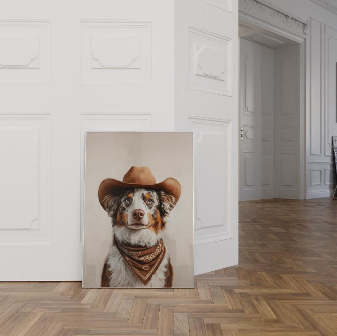 Kna Prints - 1 Pc Poster Red Merle Australian Shepherd Cowboy Hat Print ...