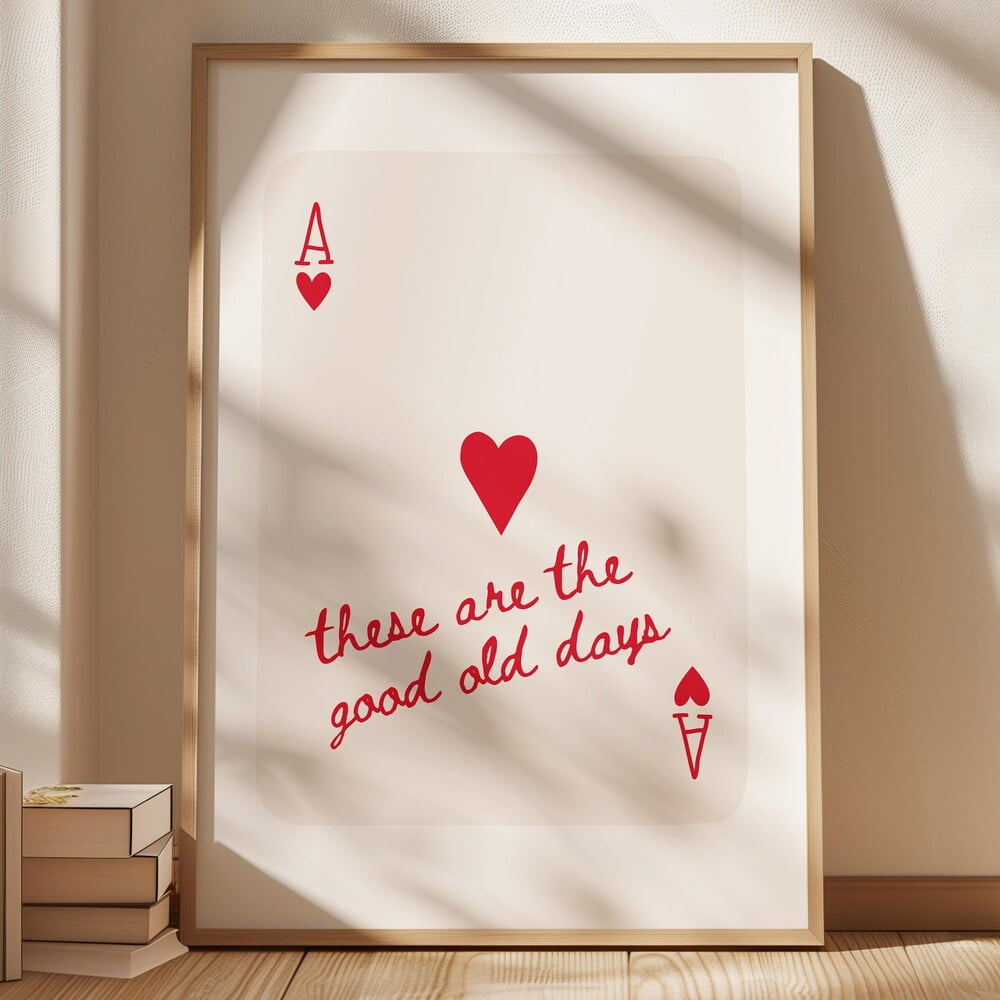 Kna Prints - 1 Pc Poster Red Trendy Wall Art, These Are The Good Old ...