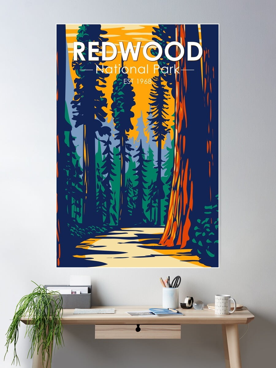 Kna Prints - 1 Pc Poster Redwood National Park California Vintage ...