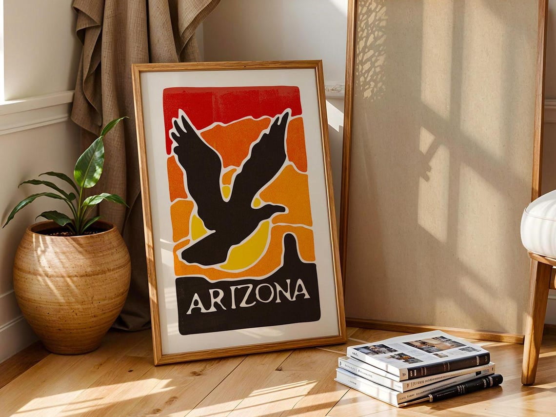 Kna Prints - 1 Pc Poster Retro Arizona Travel Print Arizona Art Wall ...