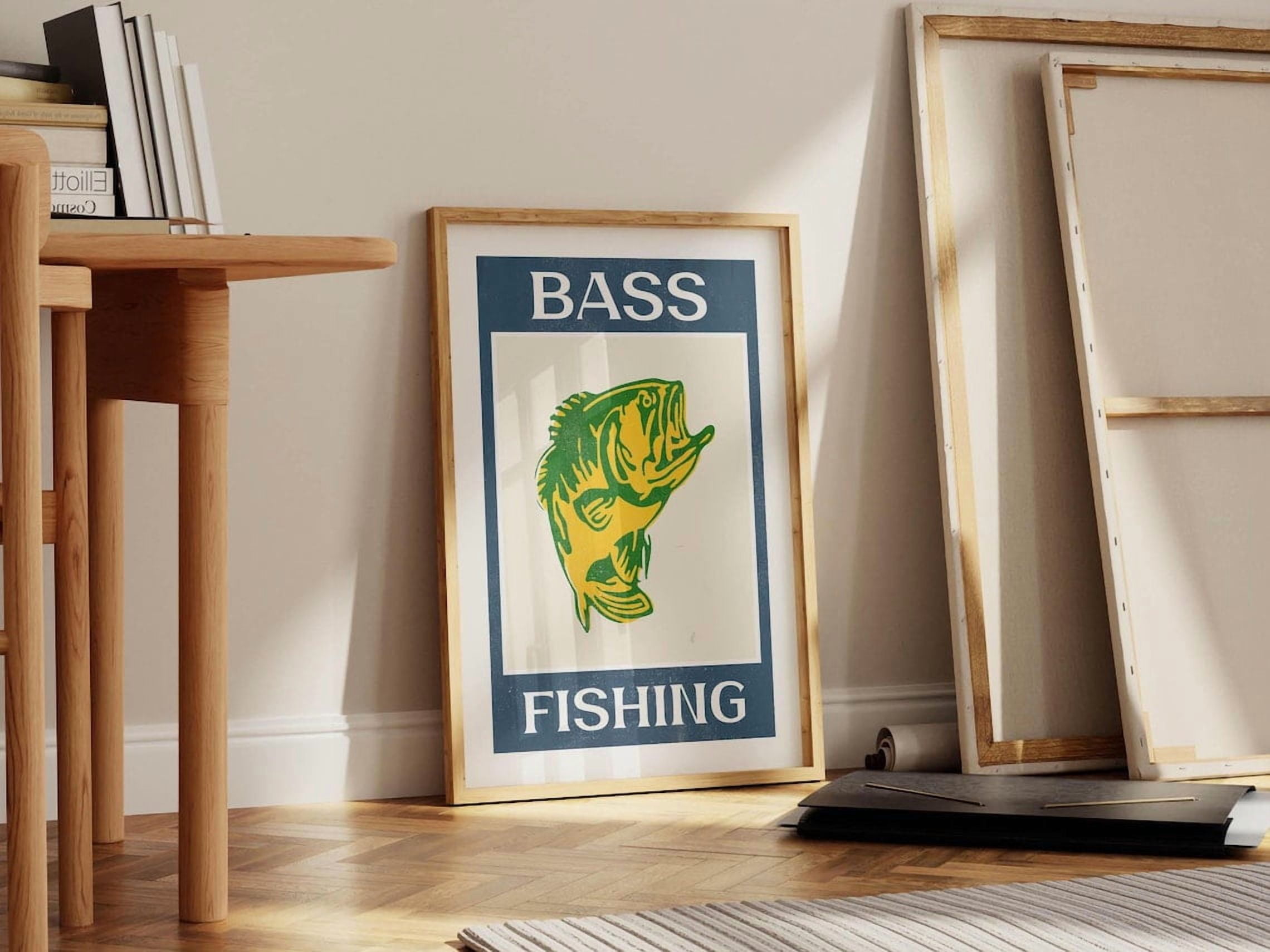 Kna Prints - 1 Pc Poster Retro Bass Fishing Print Gift For Fisherman ...