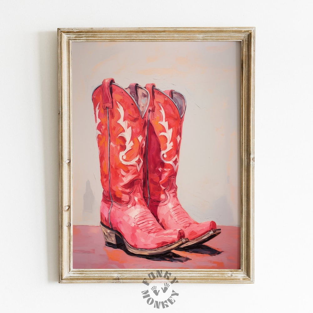 Kna Prints - 1 Pc Poster Retro Cowgirl Boots Print, Funky Western ...