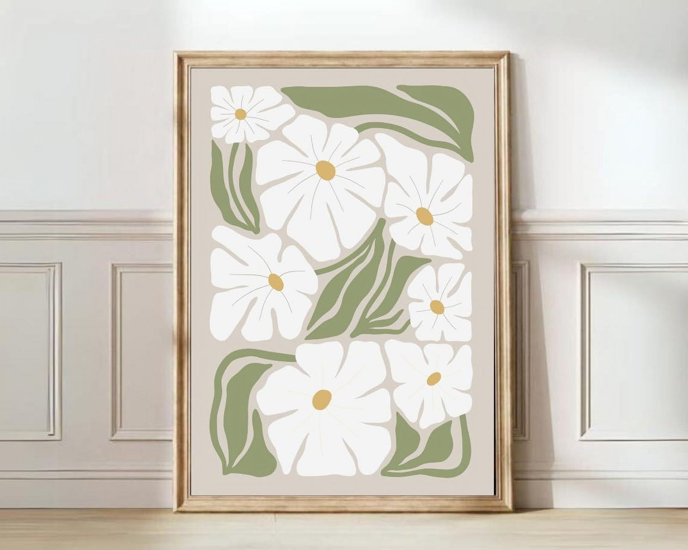 Kna Prints - 1 Pc Poster Retro Daisy Print Abstract Floral Print Mid ...