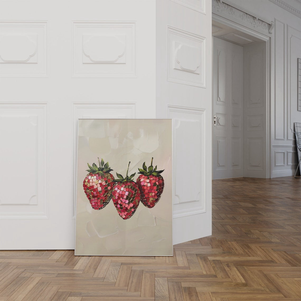 Kna Prints - 1 Pc Poster Retro Disco Strawberry Print, Fruit Pink Print ...