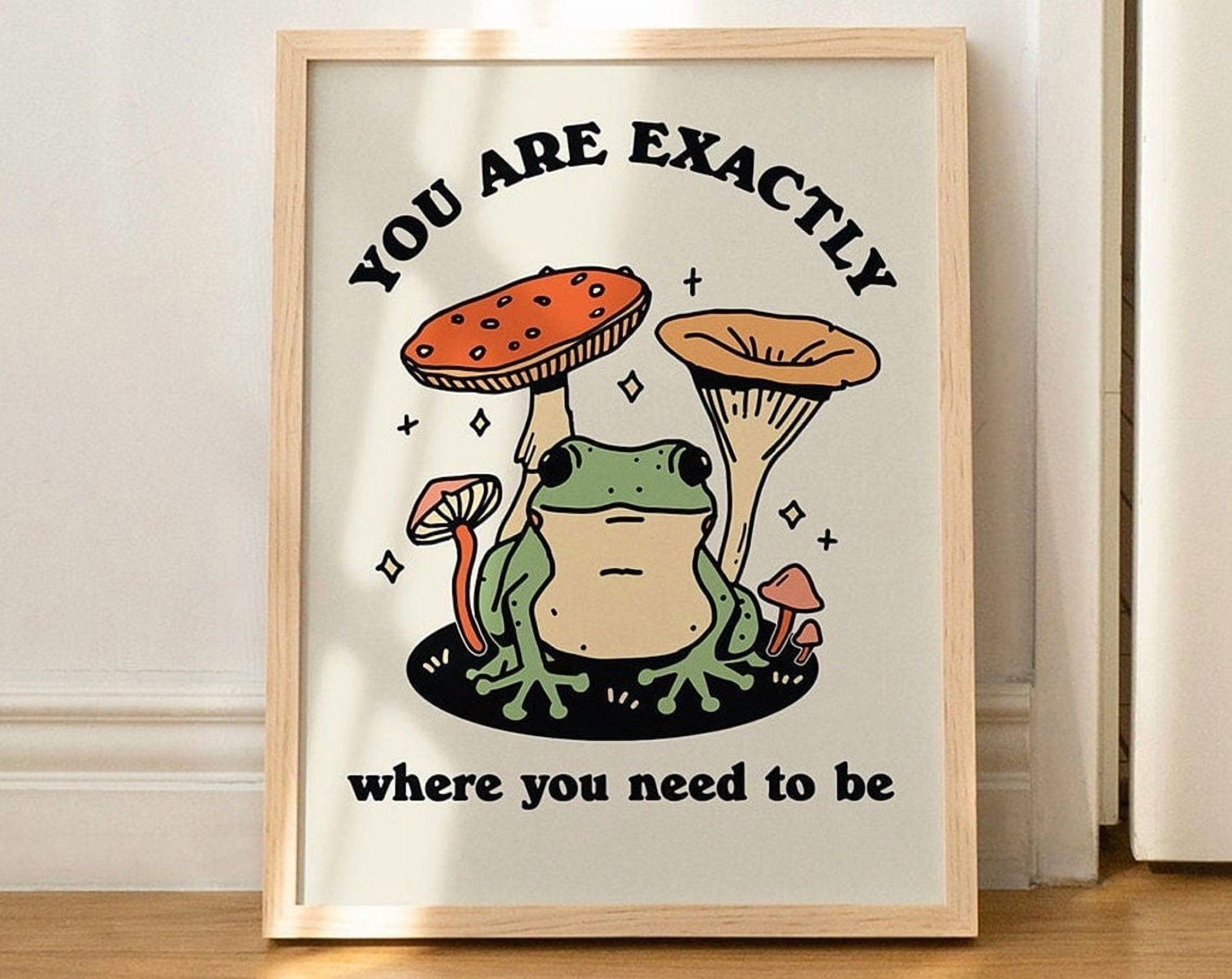 Kna Prints - 1 Pc Poster Retro Frog Print, Positive Quote, Vintage Frog ...
