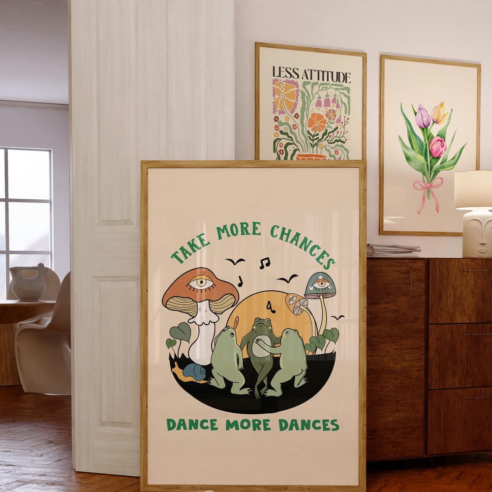 Kna Prints - 1 Pc Poster Retro Frog Wall Art Print, Vintage Mushroom ...