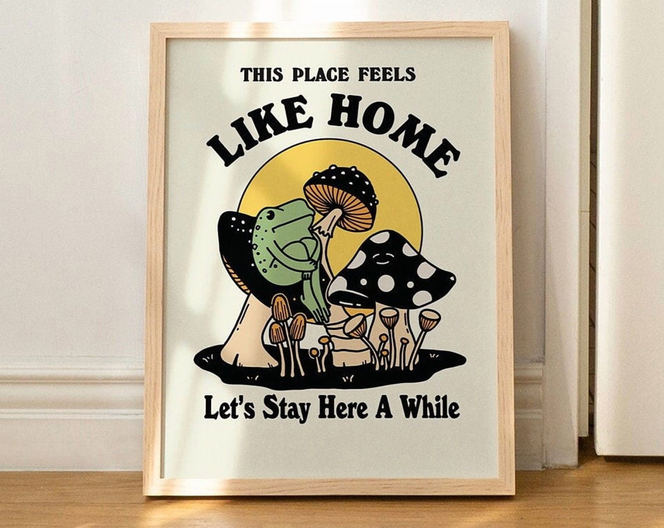 Kna Prints - 1 Pc Poster Retro Frog Wall Decor, Trendy Mushroom ...