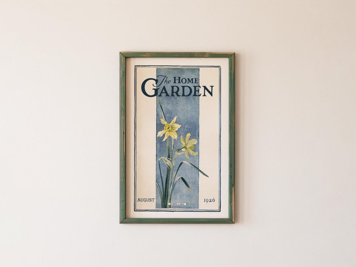 Kna Prints - 1 Pc Poster Retro Garden Art Flower Print Vintage Garden ...