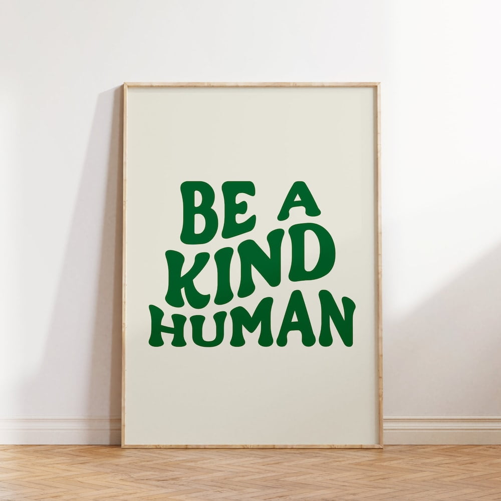 Kna Prints - 1 Pc Poster Retro Groovy Wall Print, Be A Kind Human Print ...
