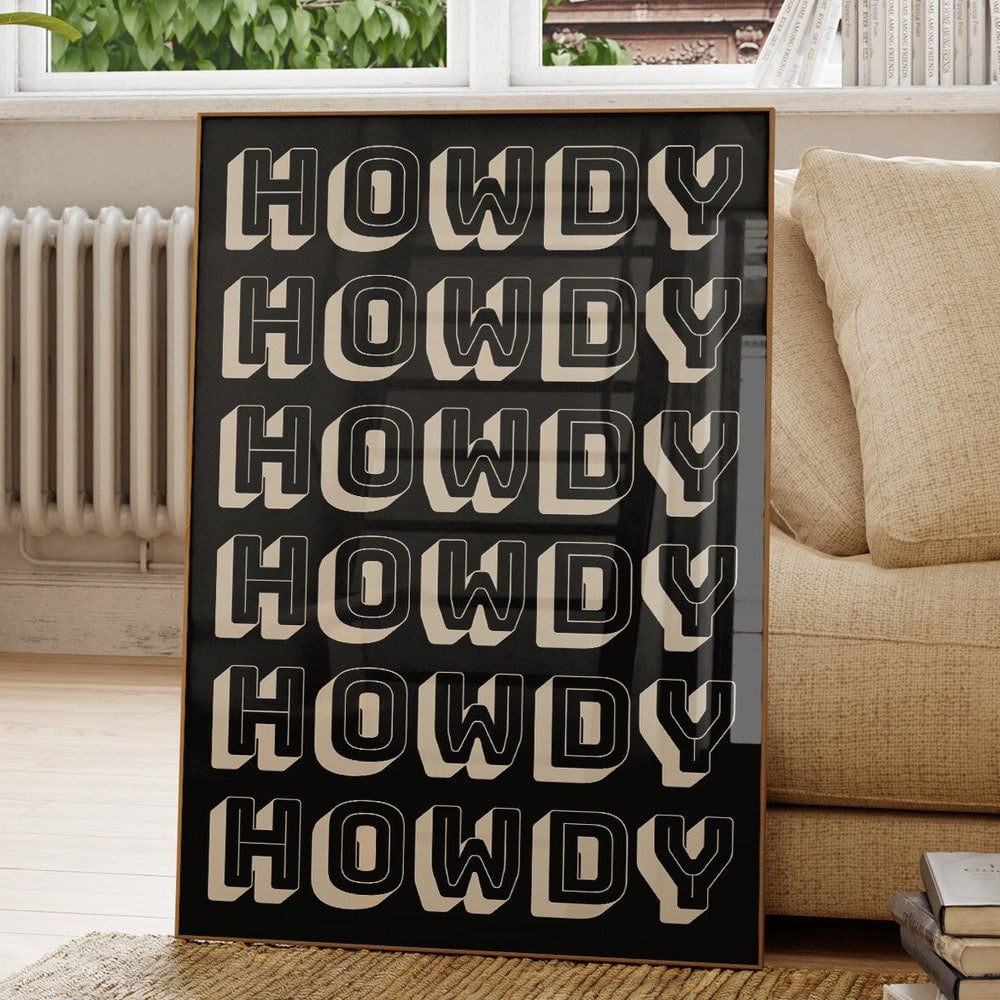 Kna Prints - 1 Pc Poster Retro Howdy Poster Vintage Western Wall Art ...