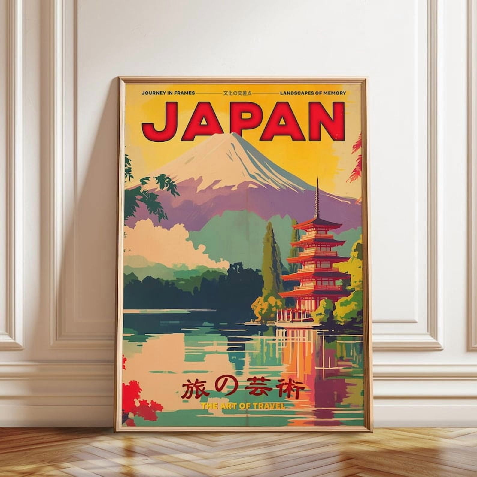 Kna Prints - 1 Pc Poster Retro Mot Fuji And Pagoda Wall Art Kyoto ...