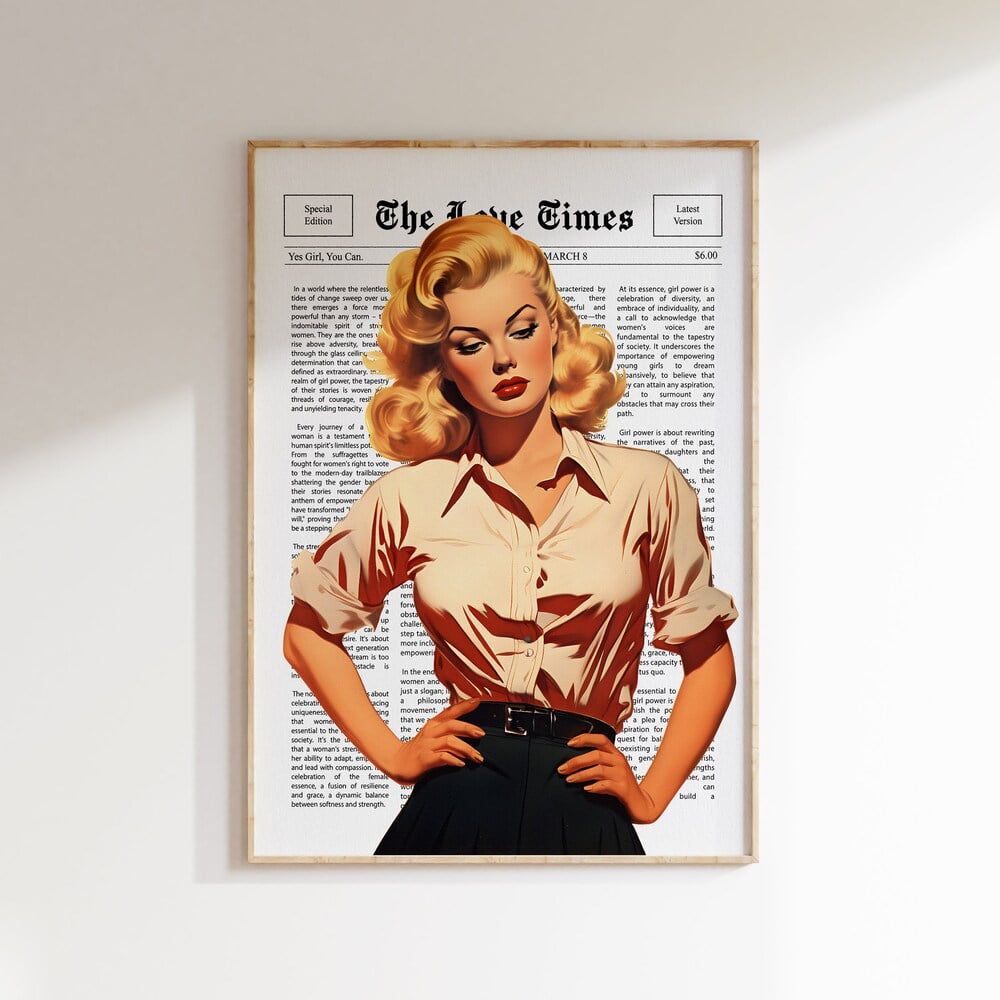 Kna Prints - 1 Pc Poster Retro Newspaper , Strong Woman Able Wall Art ...