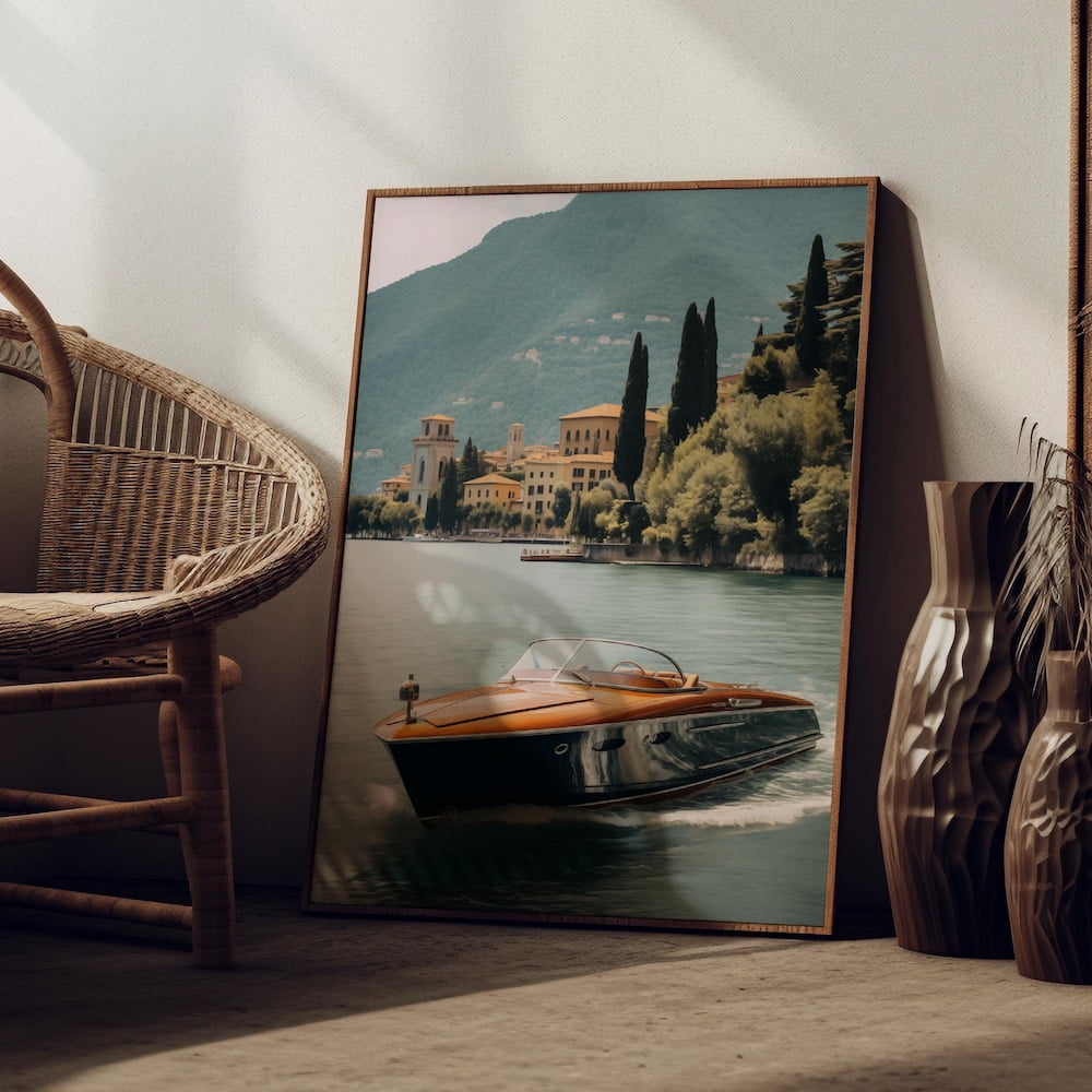 Kna Prints - 1 Pc Poster Retro Speedboat Photo, Vintage Private Yacht ...