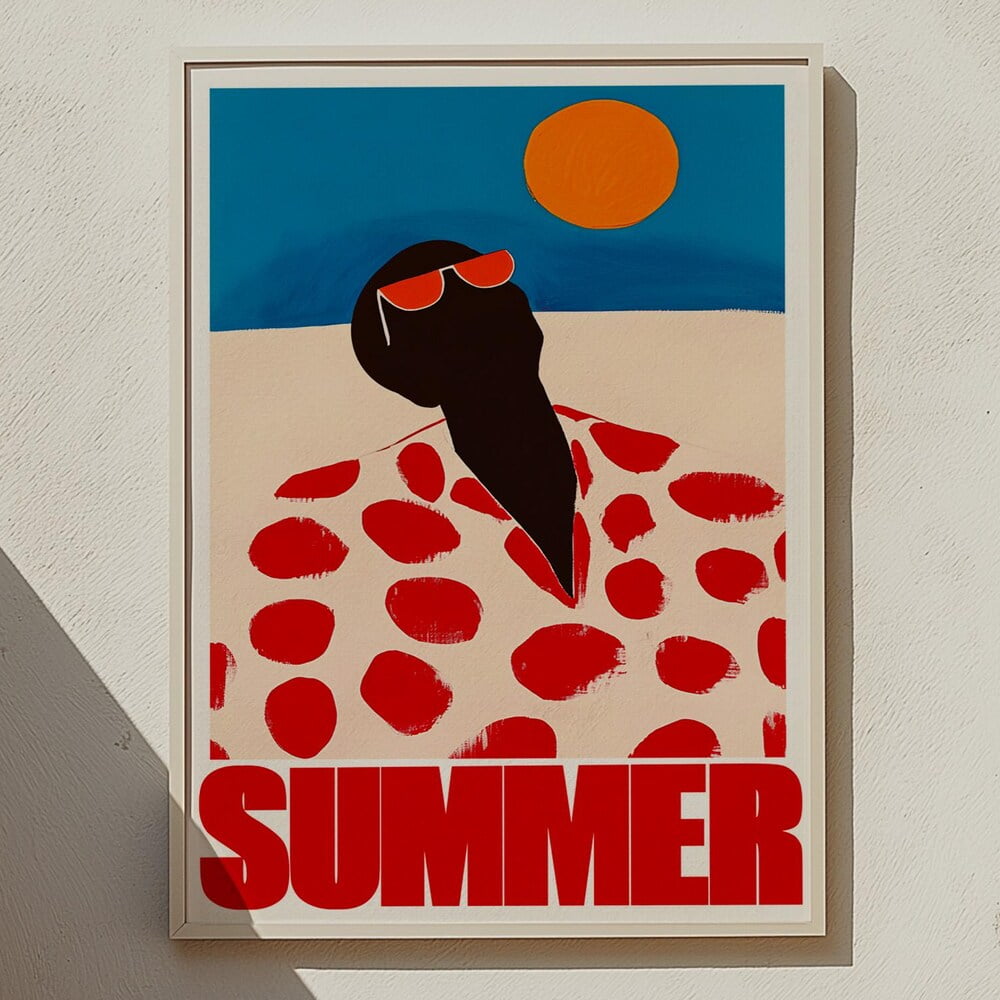 Kna Prints - 1 Pc Poster Retro Summer Poster, Bold Sun Wall Art, Funky ...