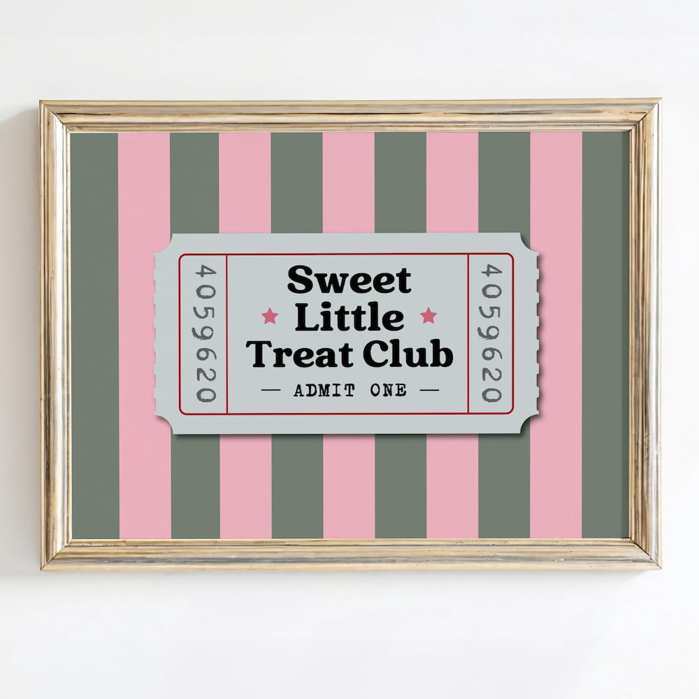 Kna Prints - 1 Pc Poster Retro Sweet Treat Club Ticket Print | Trendy ...