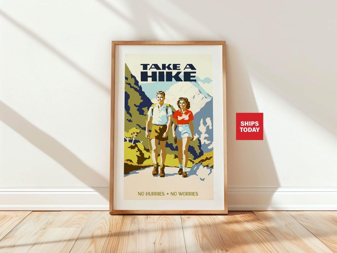 Kna Prints - 1 Pc Poster Retro Take A Hike Print Gift For Hiking ...