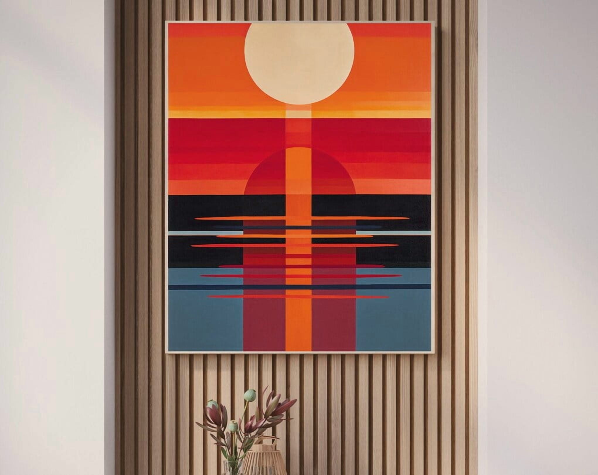 Kna Prints - 1 Pc Poster Retro Wall Art, Stning Red Sset, Digital Art ...