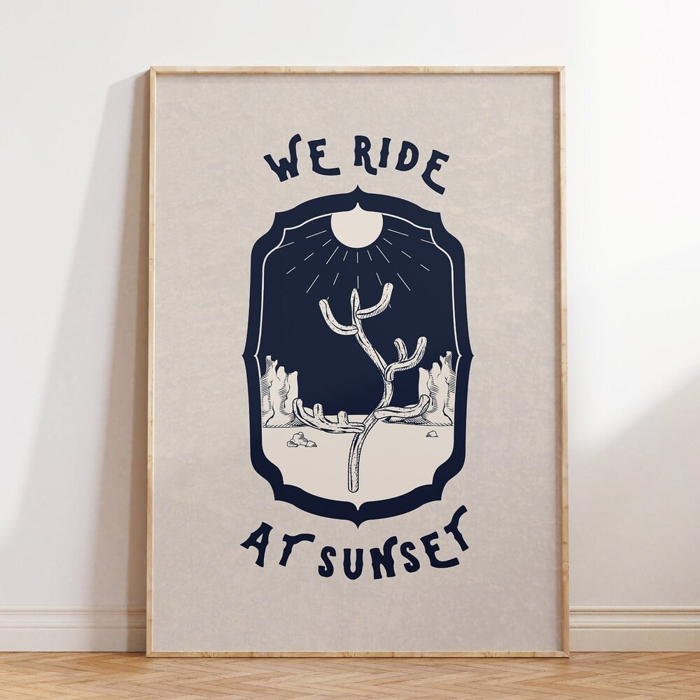 Kna Prints - 1 Pc Poster Retro Western Print Southwestern Poster Cactus ...