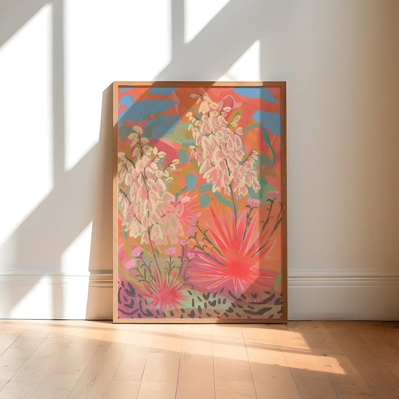 Kna Prints - 1 Pc Poster Retro Yucca Wall Art Print Wild West Desert ...