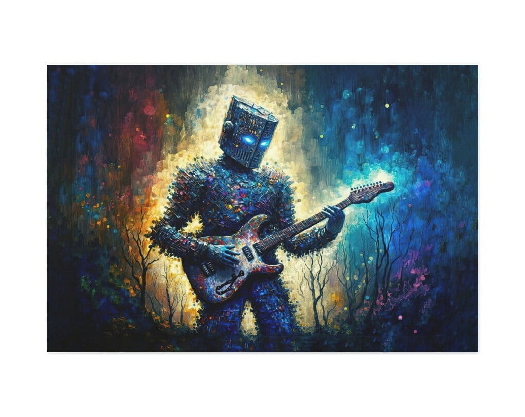 Kna Prints - 1 Pc Poster Robot Guitar Art Large Print, Man Cave, Video ...