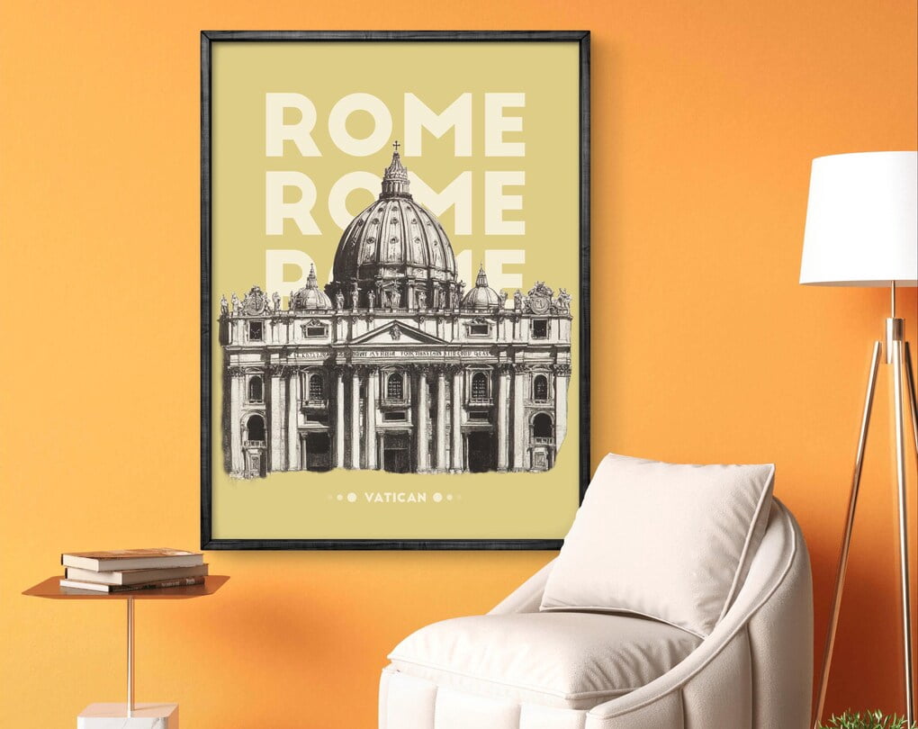 Kna Prints - 1 Pc Poster Rome Vatican , St. Peterâ€™S Basilica ...