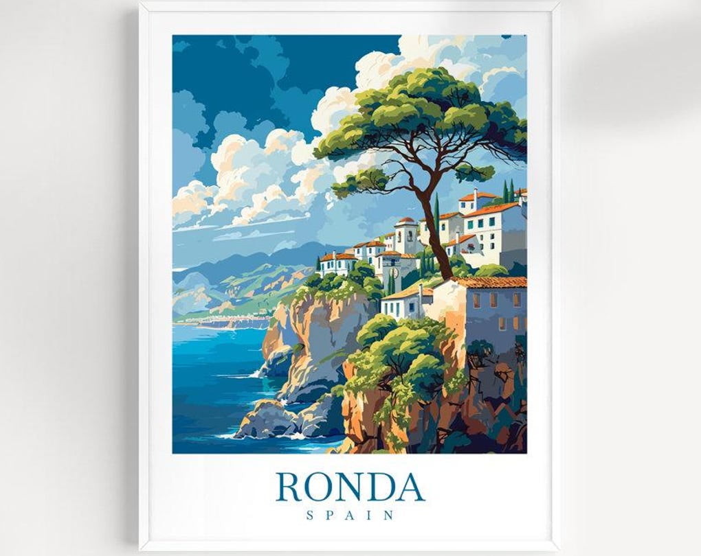 Kna Prints - 1 Pc Poster Ronda Travel Print Spain Ronda Wall Art Ronda ...