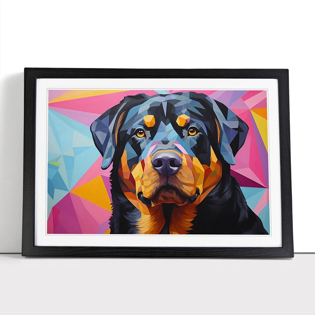 Kna Prints - 1 Pc Poster Rottweiler Geometric Wall Art Poster Home ...