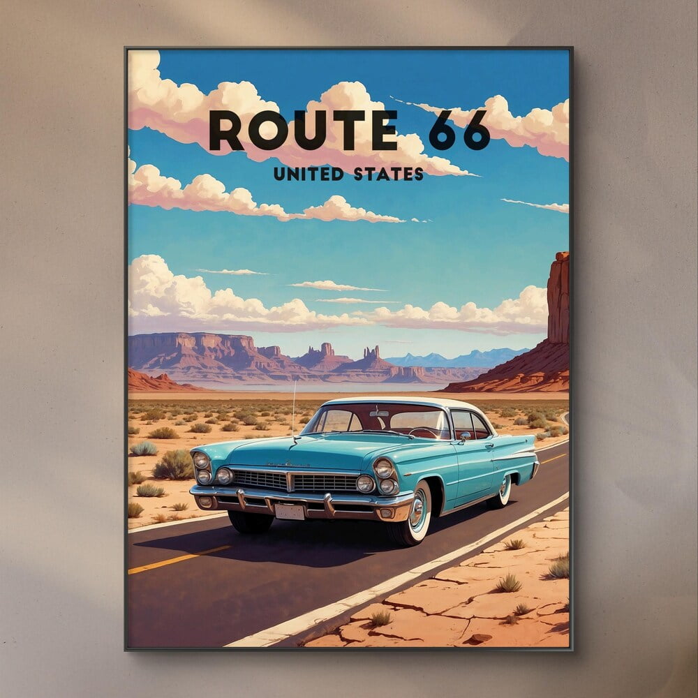 Kna Prints - 1 Pc Poster Route 66 Poster - Classic American Road Trip ...