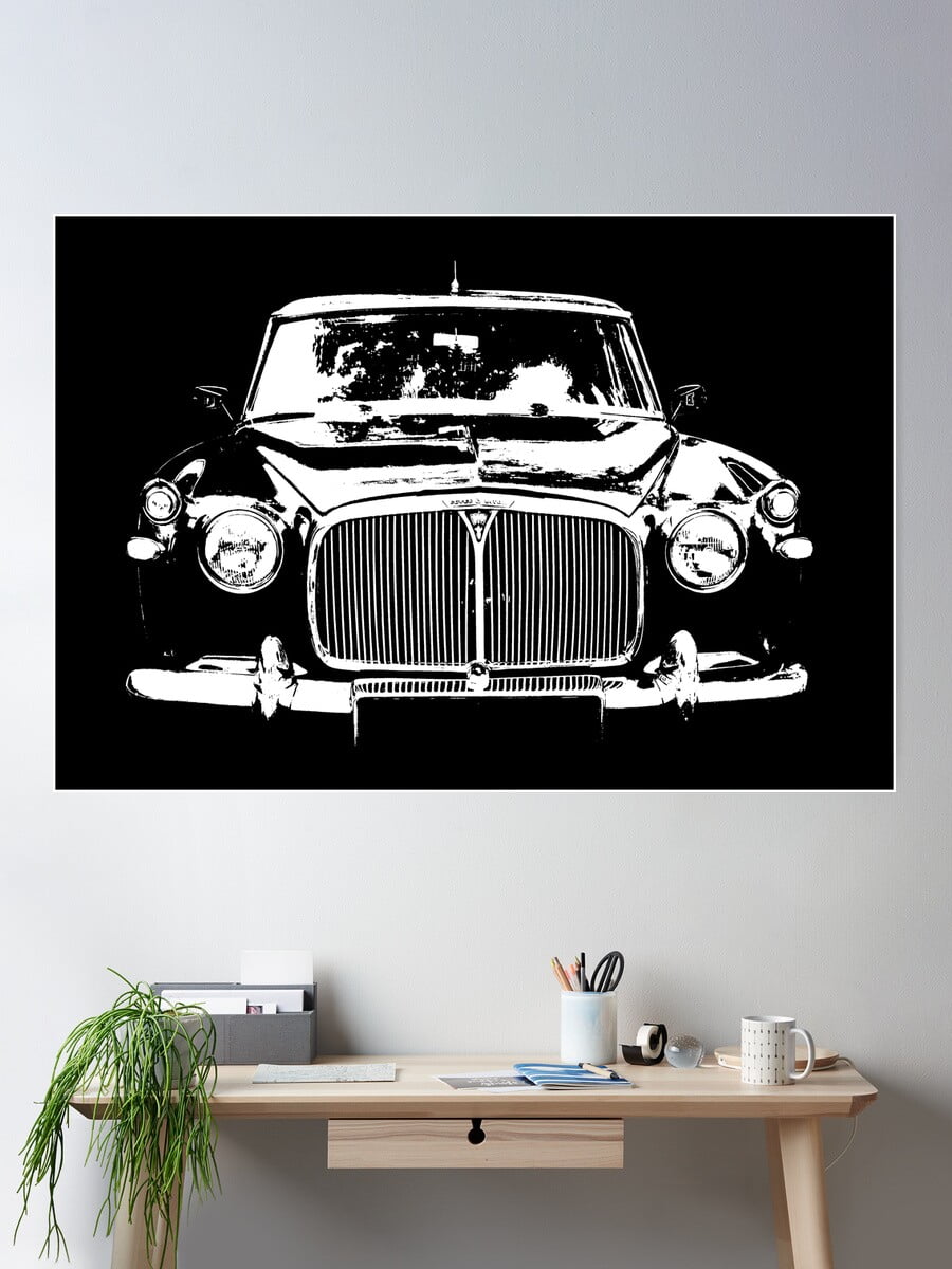 Kna Prints - 1 Pc Poster Rover P5 1960S Classic Car Monoblock White ...