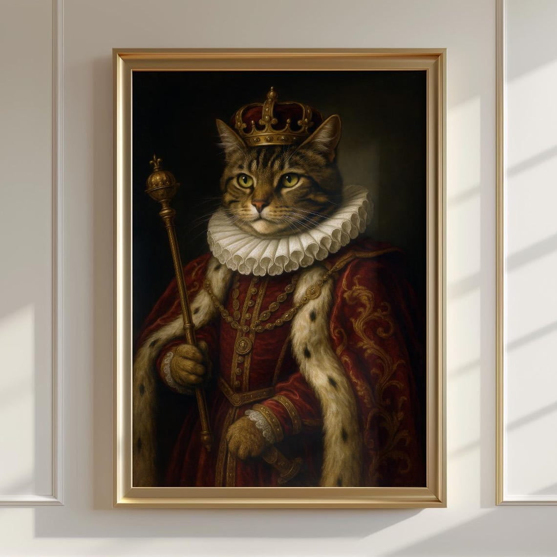 Kna Prints - 1 Pc Poster Royal Tabby Cat Art Print His Meowjesty King ...