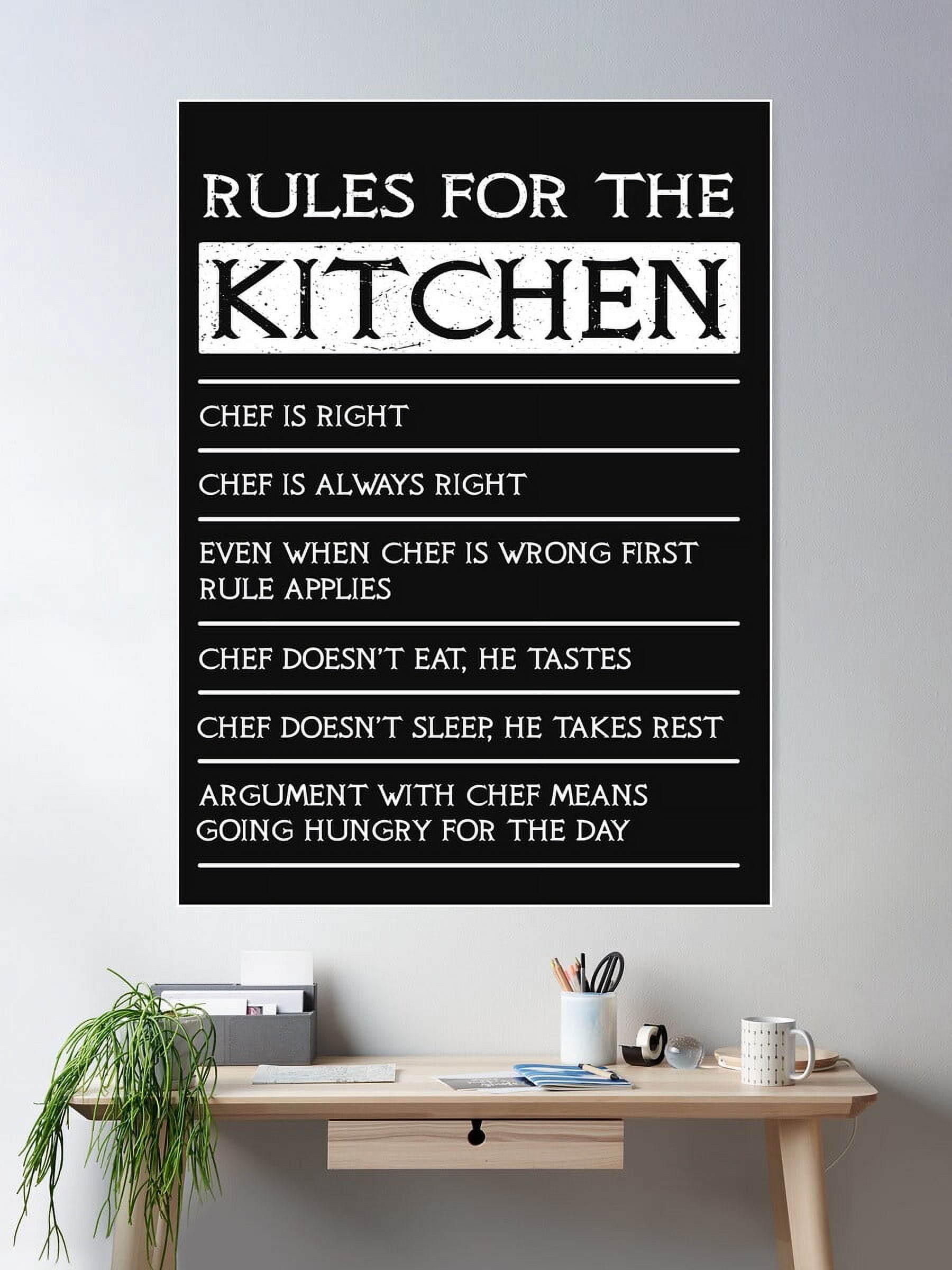 Kna Prints - 1 Pc Poster Rules For The Kitchen Fny Chef Cooking ...