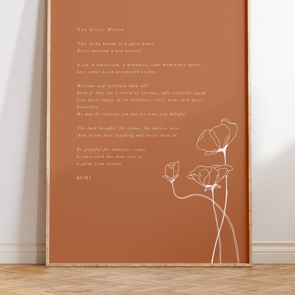 Kna Prints - 1 Pc Poster Rumi Printable Poem, The Guest House Poem ...