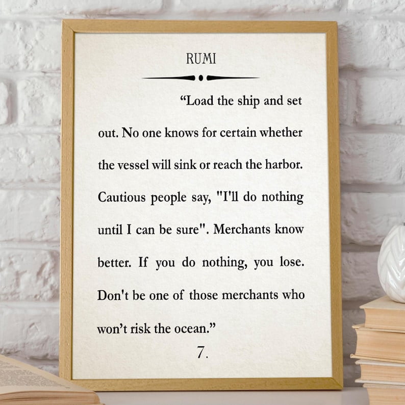 Kna Prints - 1 Pc Poster Rumi Quote Rumi Book Art Rumi Inspirational ...