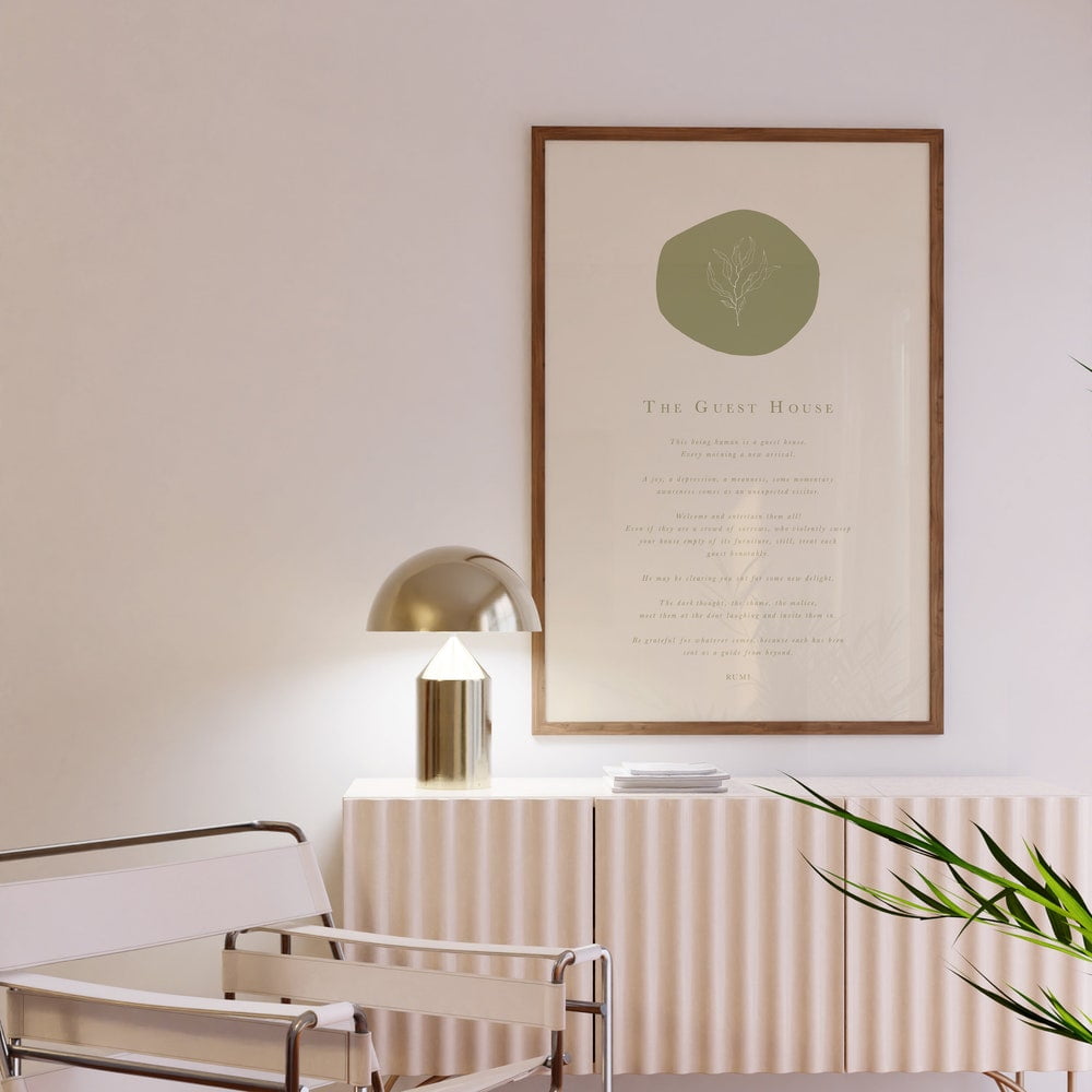 Kna Prints - 1 Pc Poster Rumi'S Poem Poster Color, Guest House Wall Art, Quote S, Minimal ...