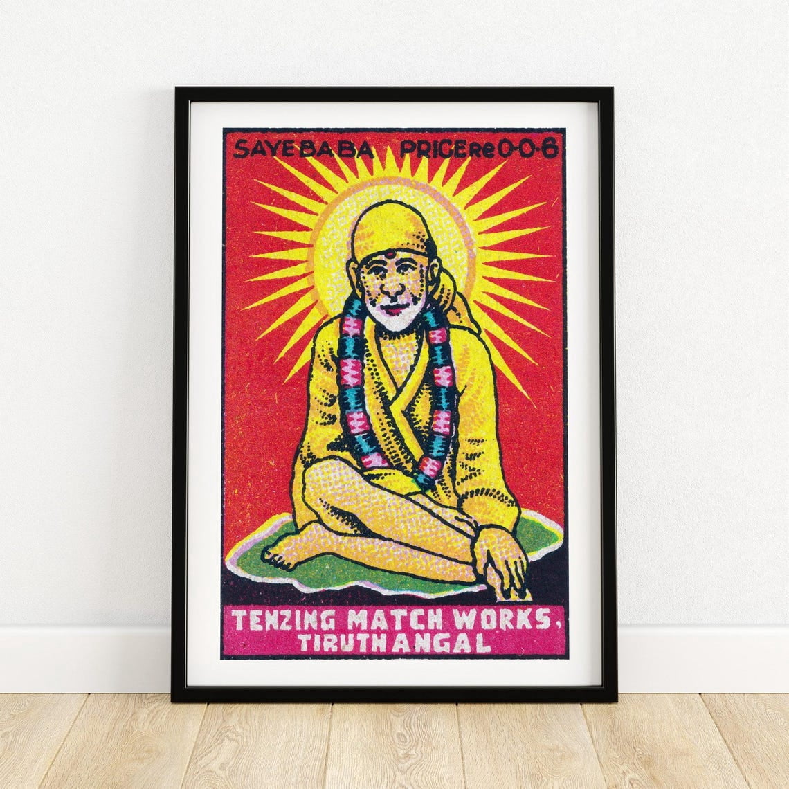 Kna Prints - 1 Pc Poster Sai Baba Yogi Matchbox Print India Wall Art ...