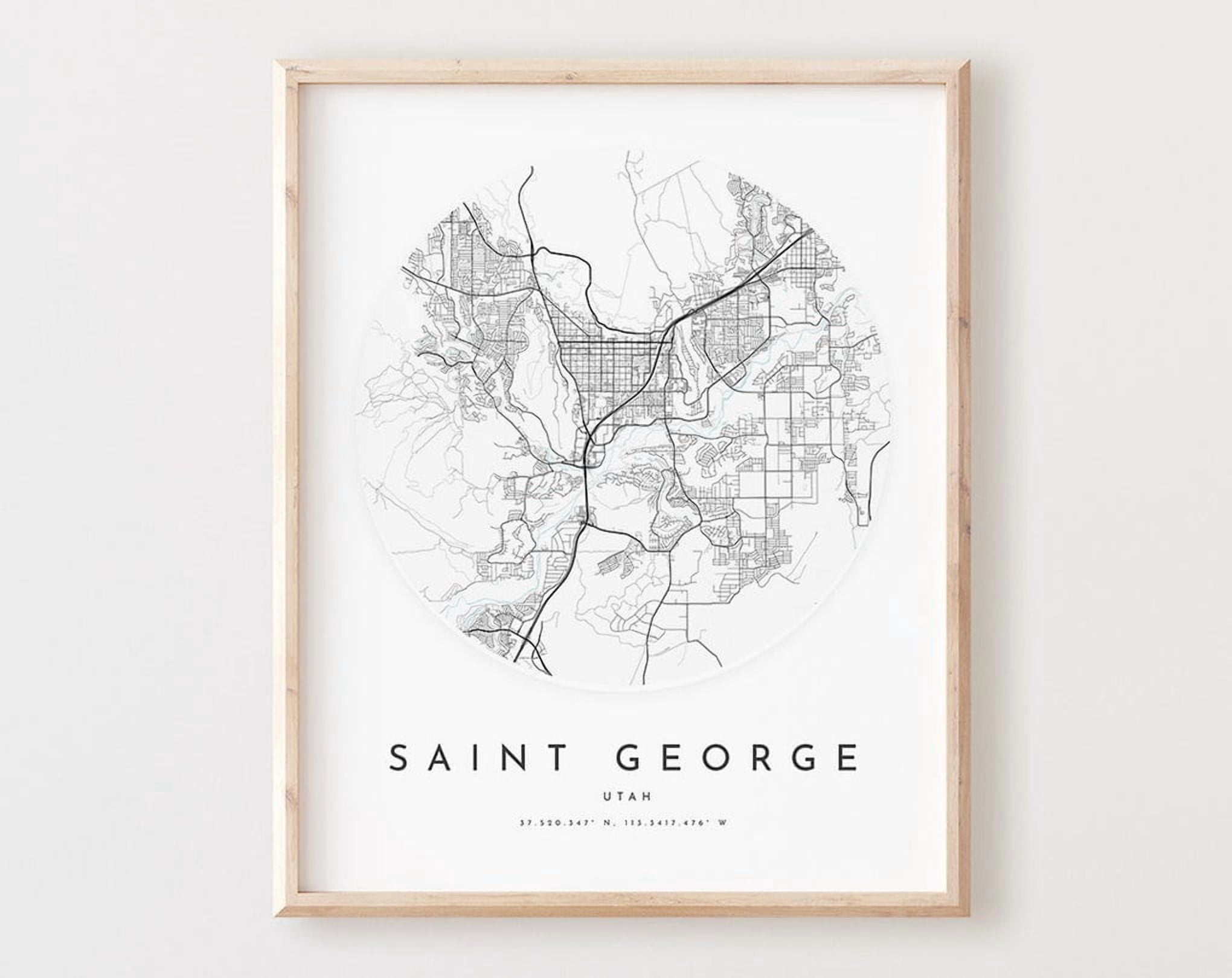 Kna Prints - 1 Pc Poster Saint George Map Print, Saint George Map City ...