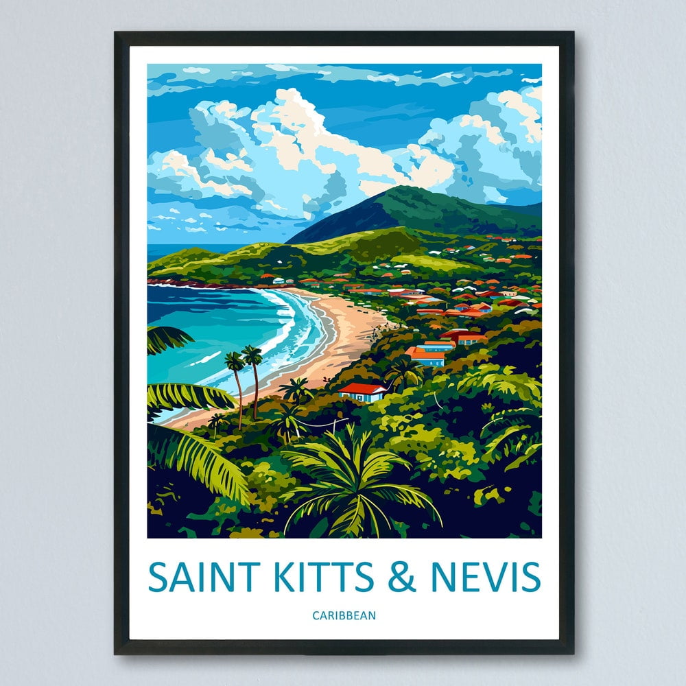 Kna Prints - 1 Pc Poster Saint Kitts And Nevis Travel Wall Art Saint Kitts And Nevis Wall ...
